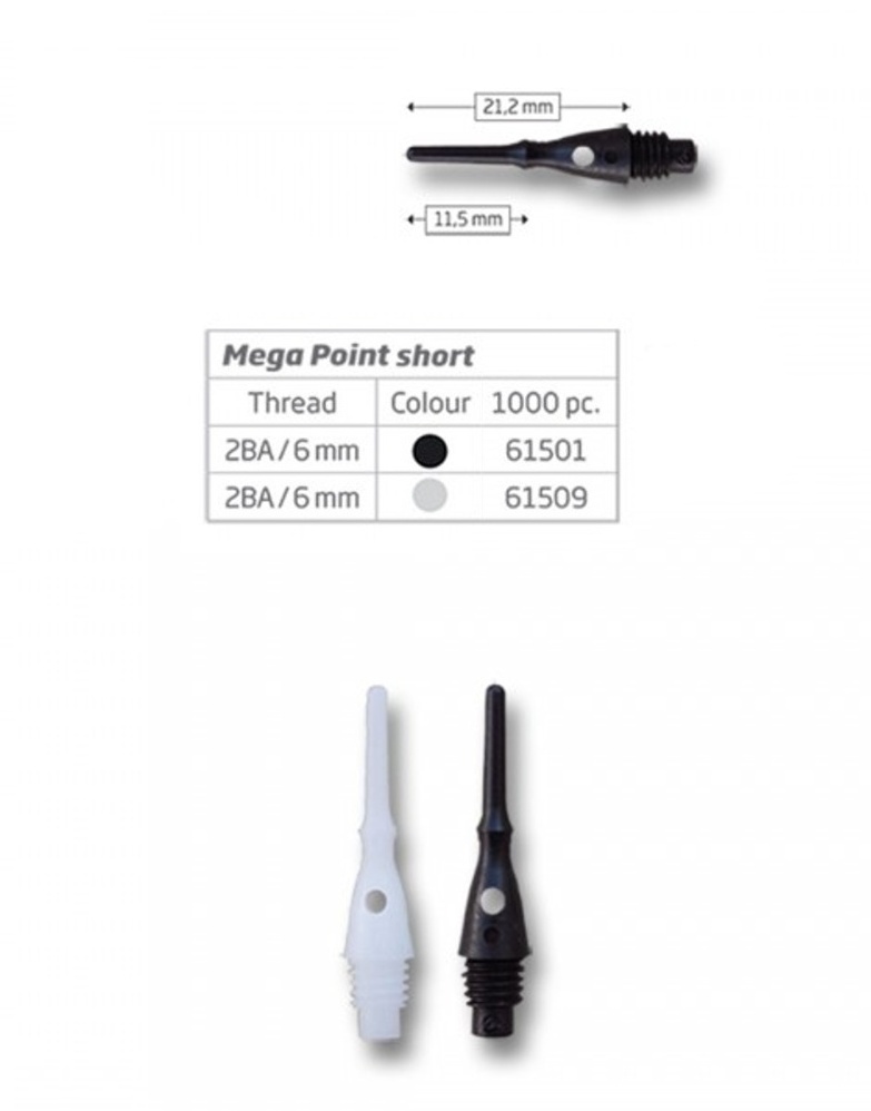 Bull's Hroty Mega Point - Short version - 200 ks - black | E-šipky